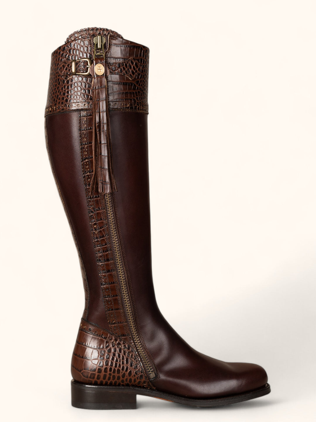 Tall Mock Croc Spanish Boots in Brown Leather – The Spanish Boot Company