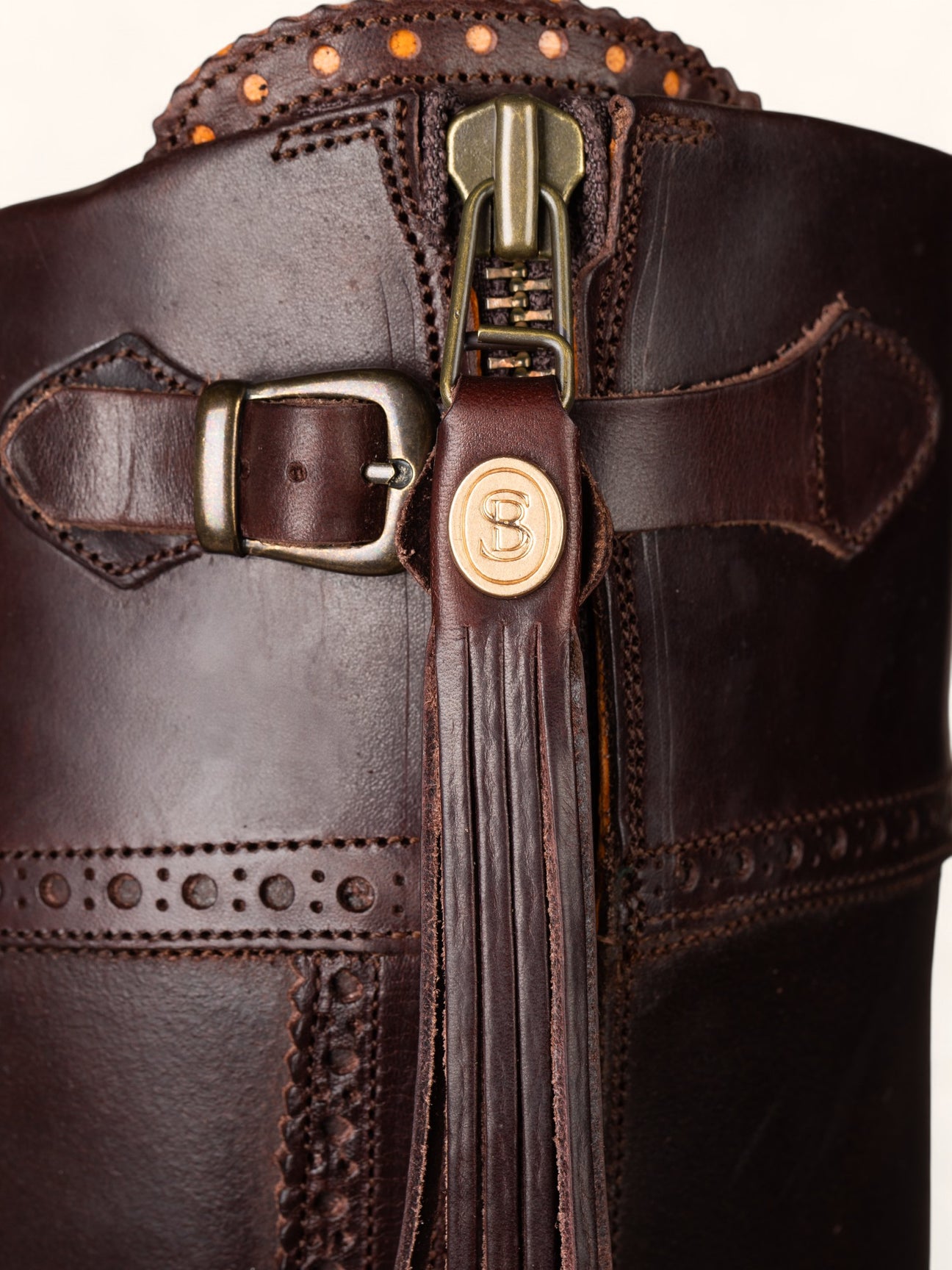 Tall Spanish Riding Boots - Brown Rustic Leather - Leather Sole – The ...