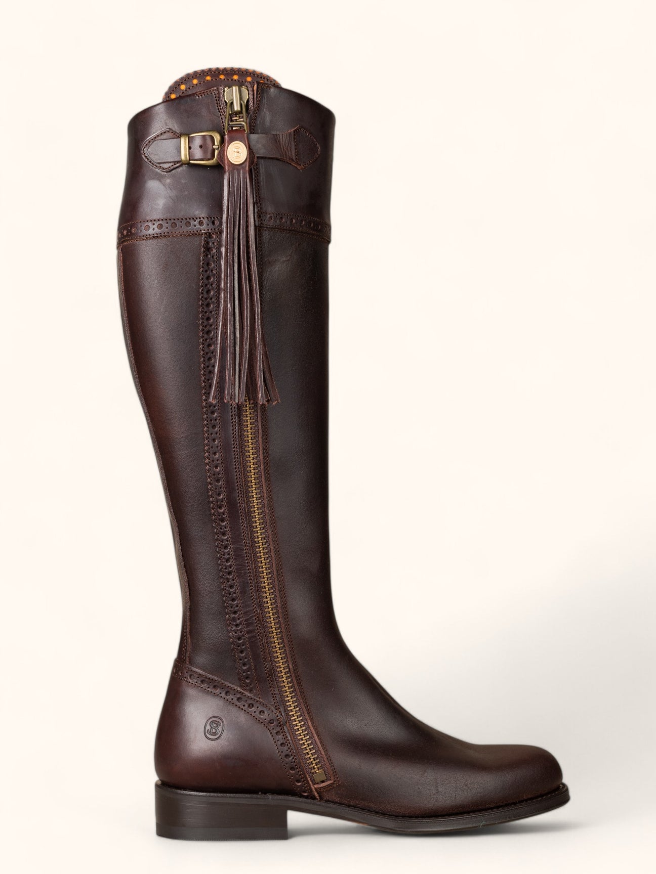 Tall Spanish Riding Boots - Brown Rustic Leather - Leather Sole – The ...
