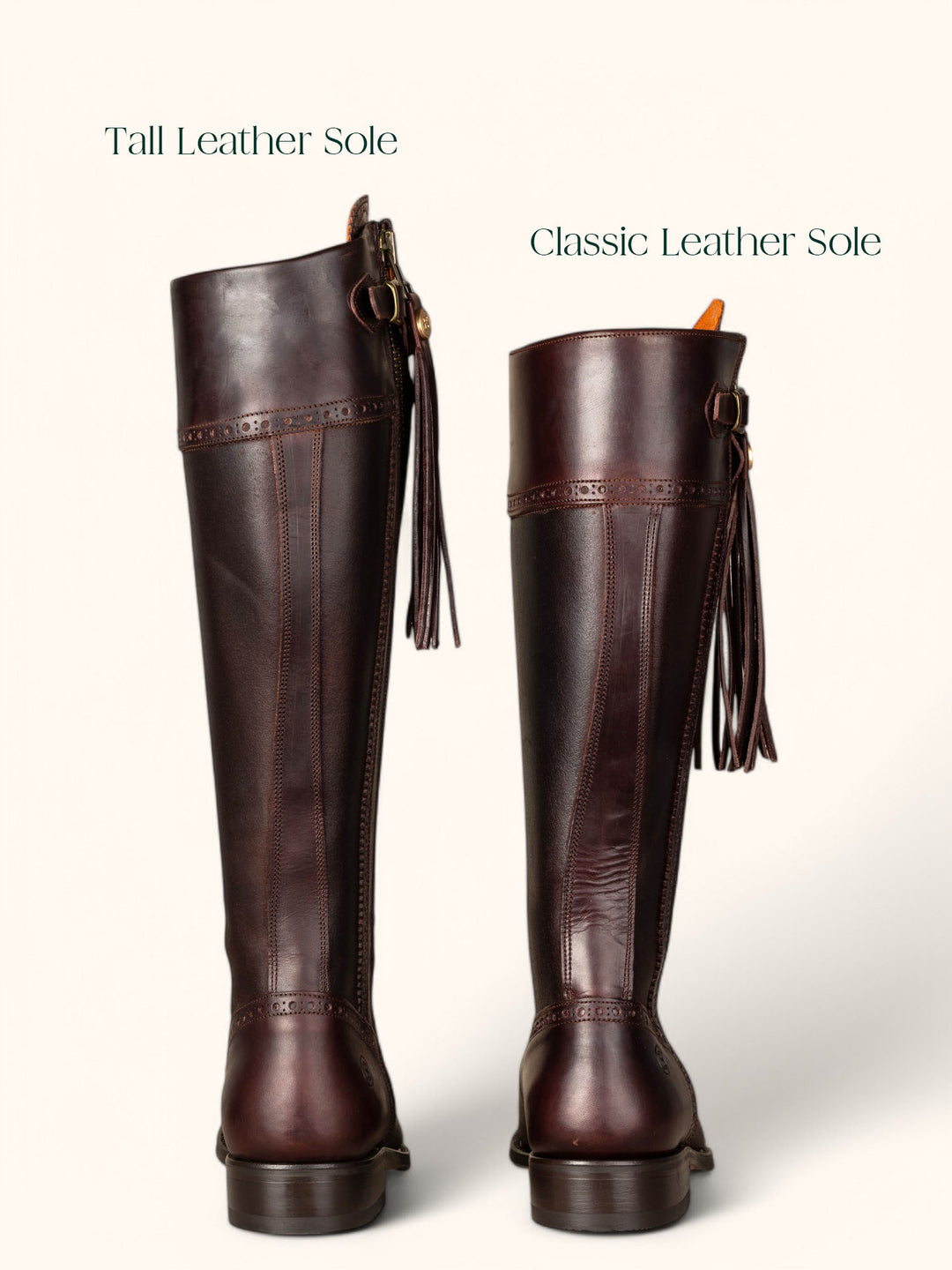 Tall Spanish Riding Boots - Brown Rustic Leather - Leather Sole – The ...