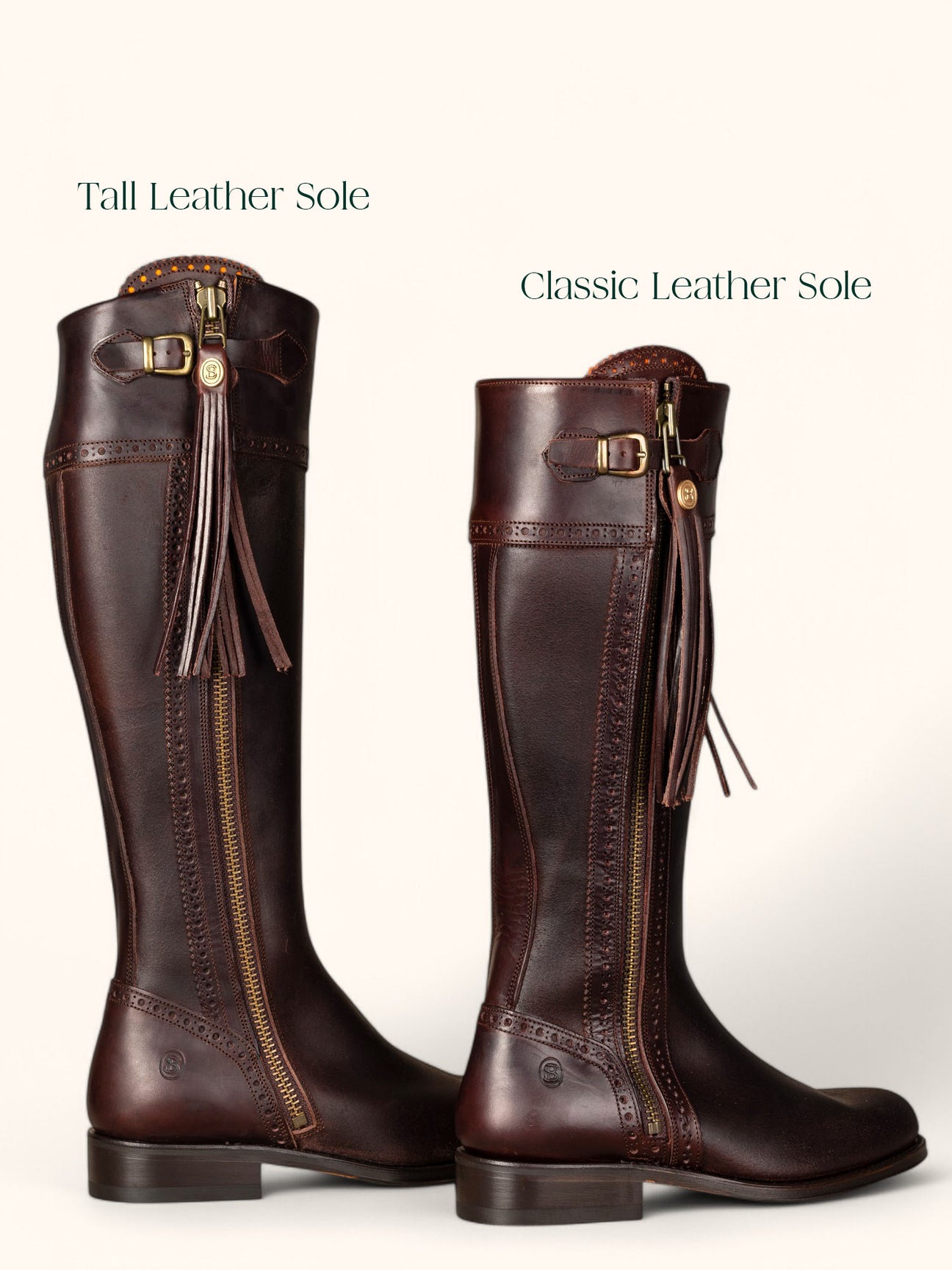 Tall Spanish Riding Boots - Brown Rustic Leather - Leather Sole – The ...