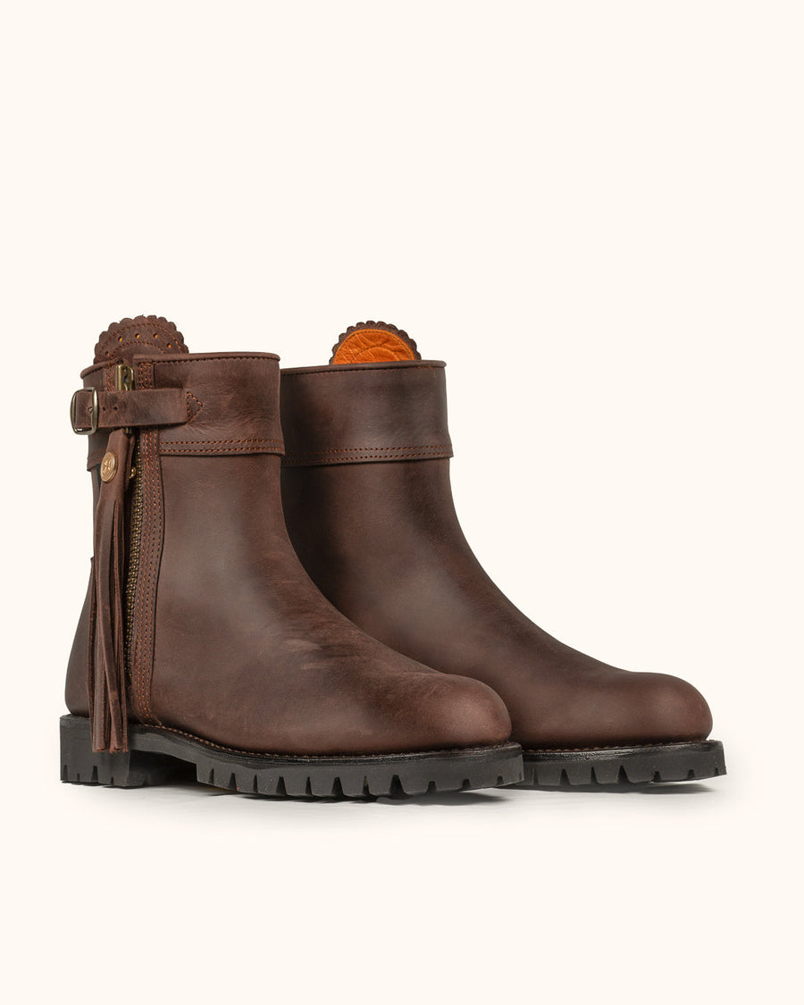 Cascada Ankle Waterproof Boot Tread Sole - Brown – The Spanish Boot Company